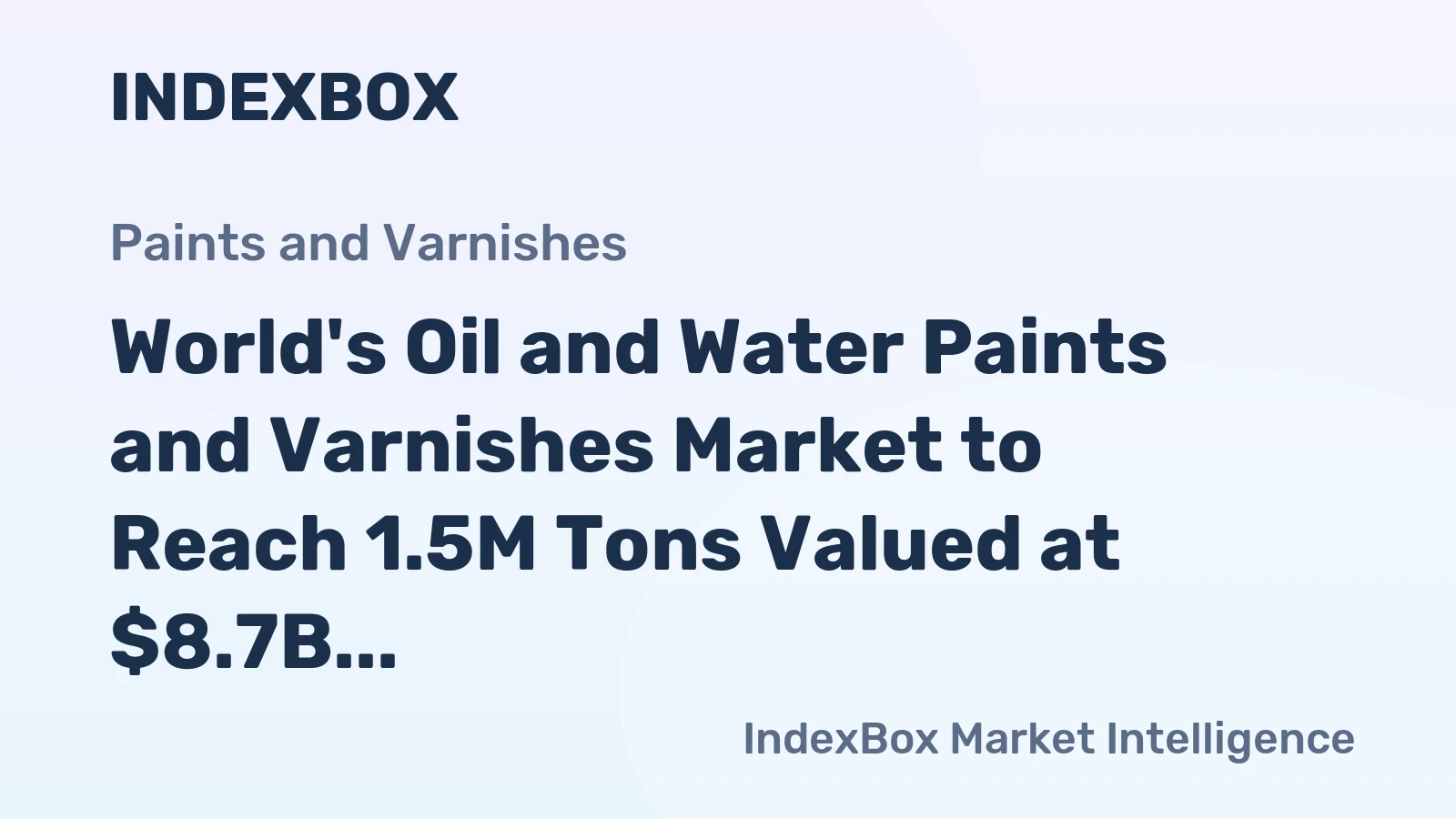 World's Oil and Water Paints and Varnishes Market to Reach 1.5M Tons Valued at $8.7B by 2035