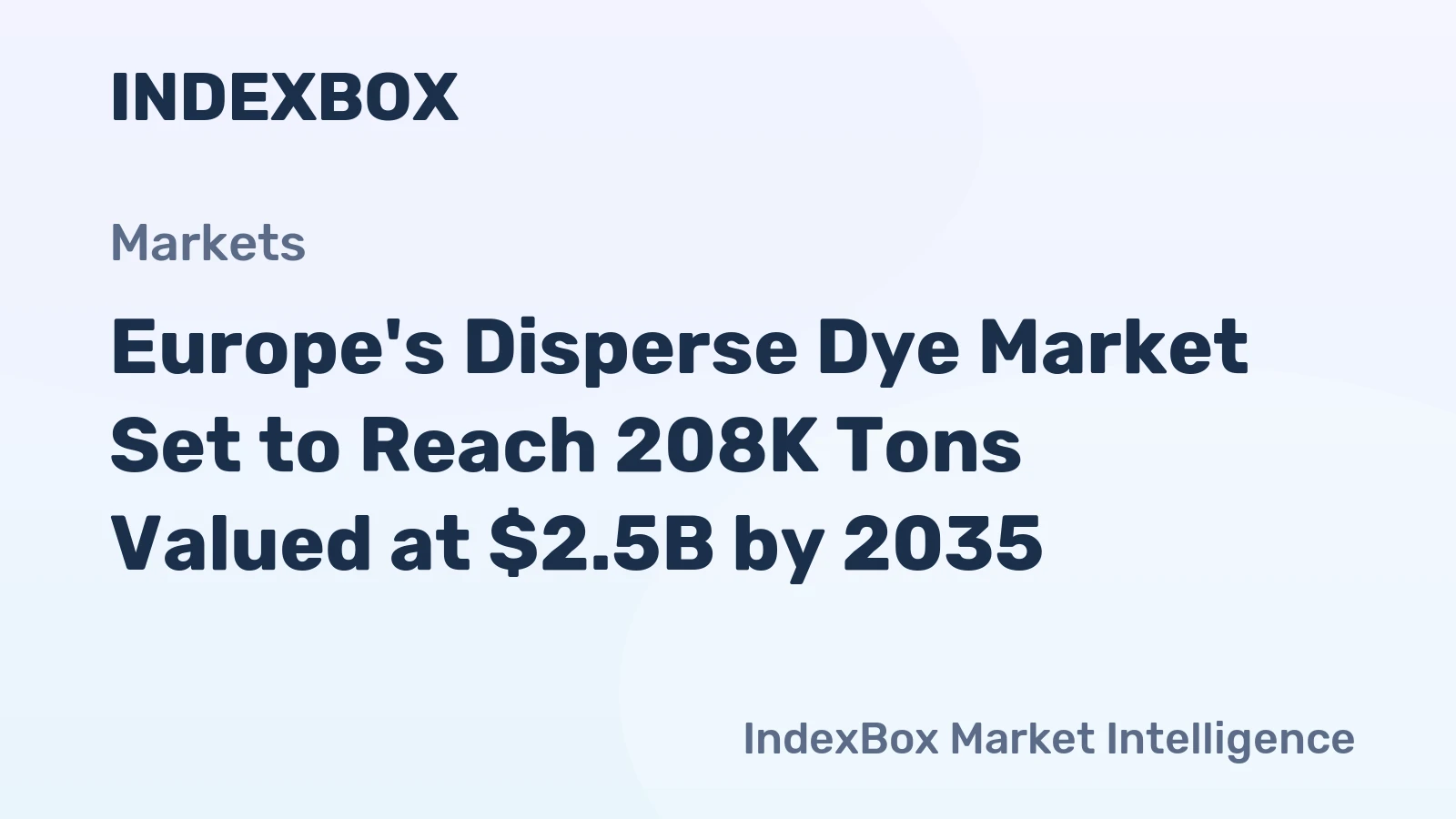 Europe's Disperse Dye Market Set to Reach 208K Tons Valued at $2.5B by 2035