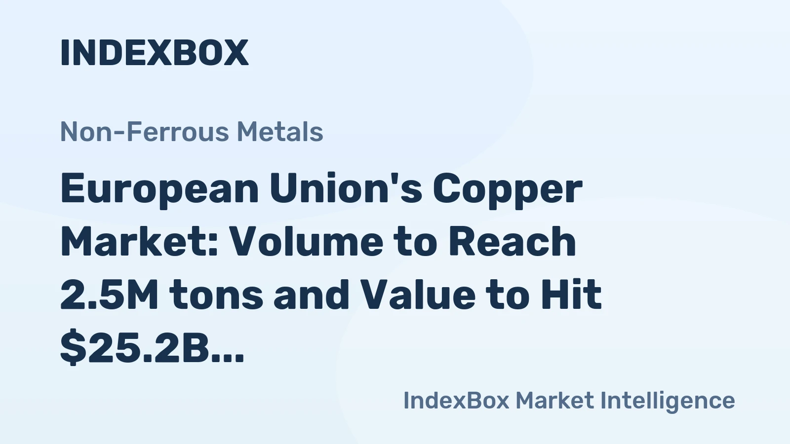 European Union's Copper Market: Volume to Reach 2.5M tons and Value to Hit $25.2B by 2035