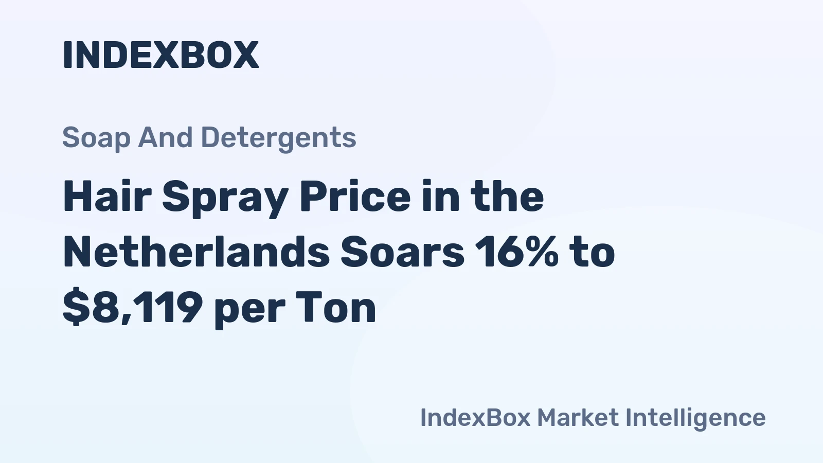 Hair Spray Price in the Netherlands Soars 16% to $8,119 per Ton