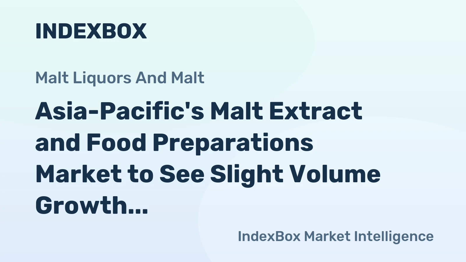 Asia-Pacific's Malt Extract and Food Preparations Market to See Slight Volume Growth with 0.1% CAGR Through 2035