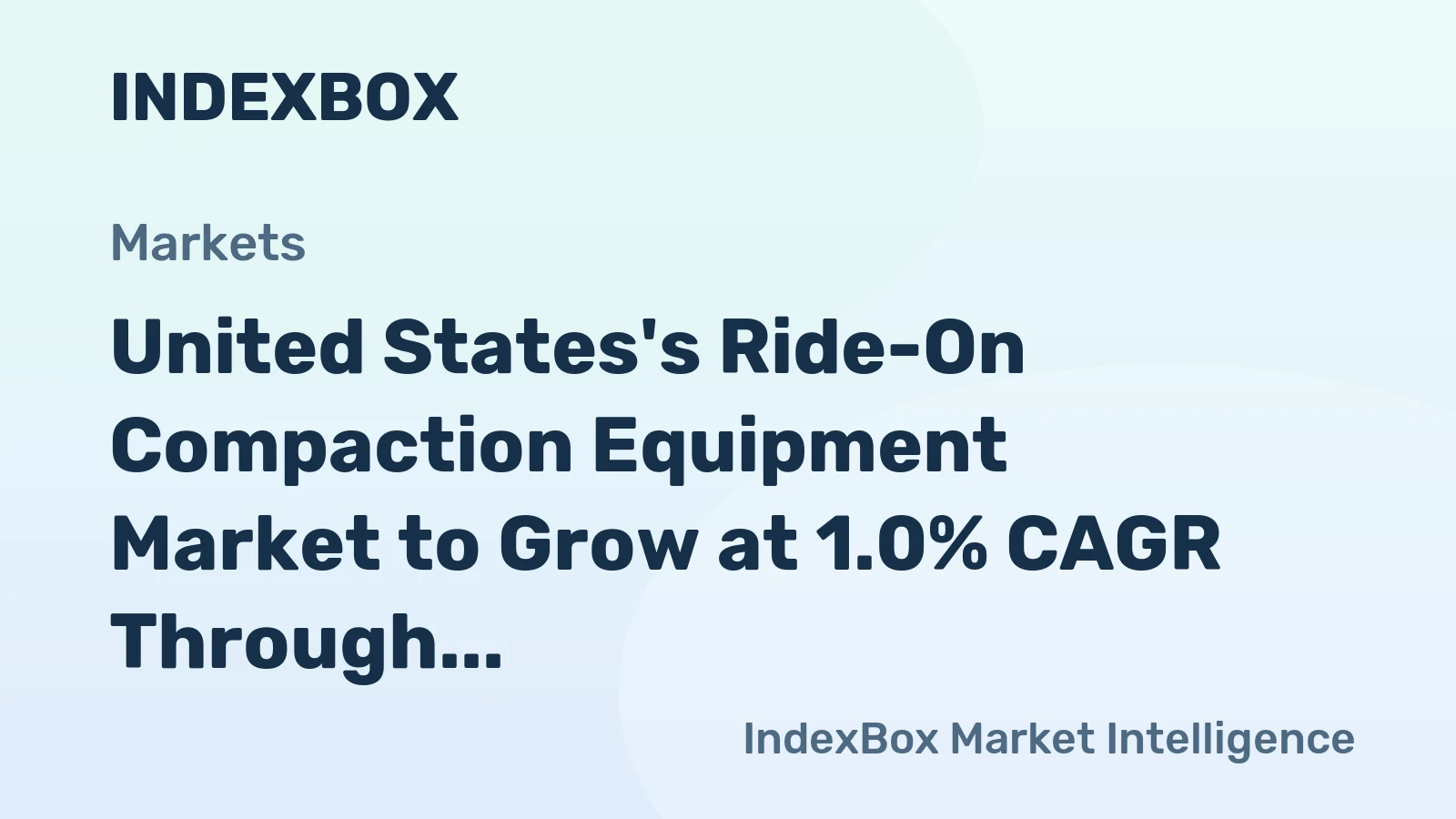 United States's Ride-On Compaction Equipment Market to Grow at 1.0% CAGR Through 2035
