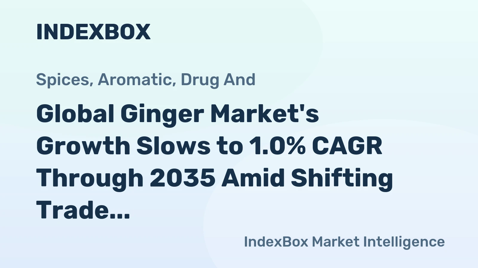 Global Ginger Market's Growth Slows to 1.0% CAGR Through 2035 Amid Shifting Trade Patterns