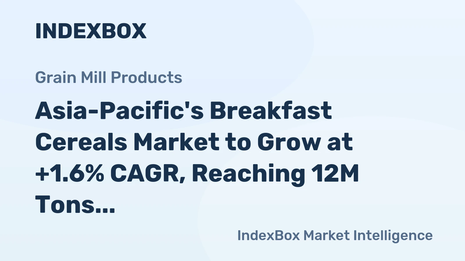 Asia-Pacific's Breakfast Cereals Market to Grow at +1.6% CAGR, Reaching 12M Tons by 2035