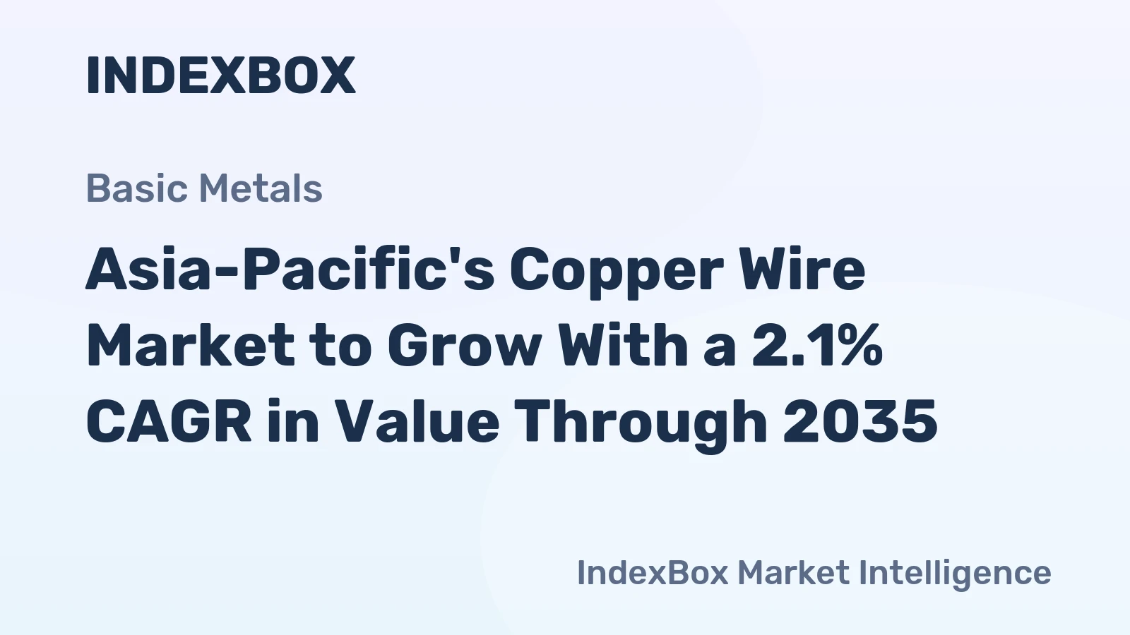 Asia-Pacific's Copper Wire Market to Grow With a 2.1% CAGR in Value Through 2035