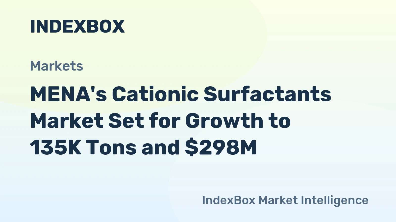 MENA's Cationic Surfactants Market Set for Growth to 135K Tons and $298M