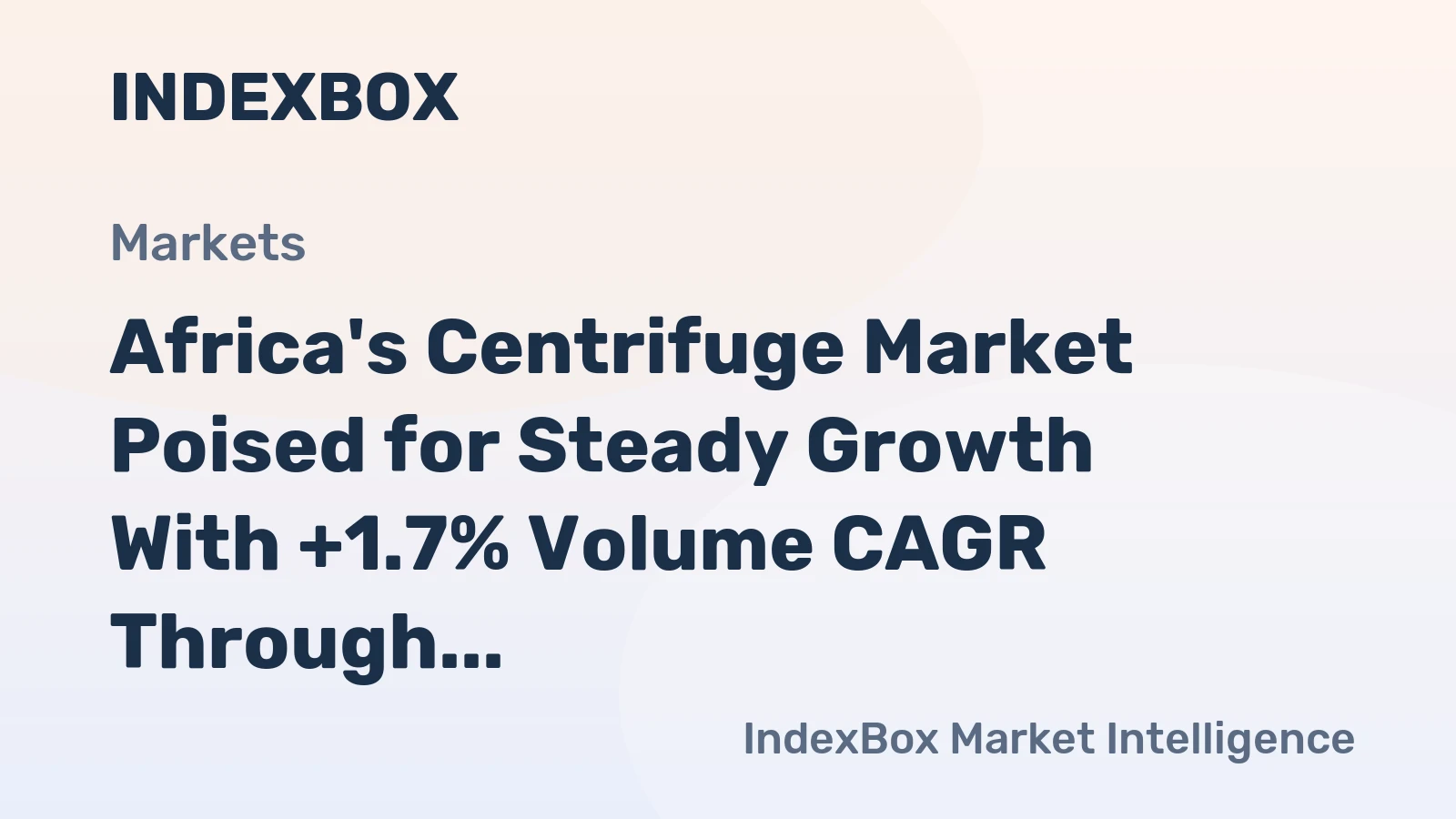 Africa's Centrifuge Market Poised for Steady Growth With +1.7% Volume CAGR Through 2035