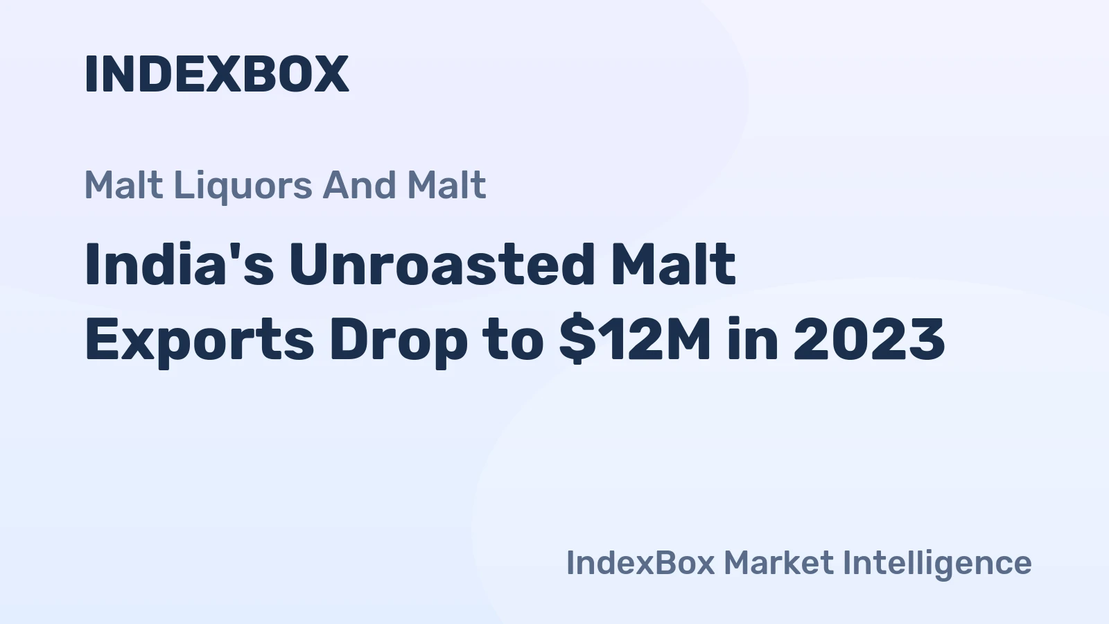 India's Unroasted Malt Exports Drop to $12M in 2023