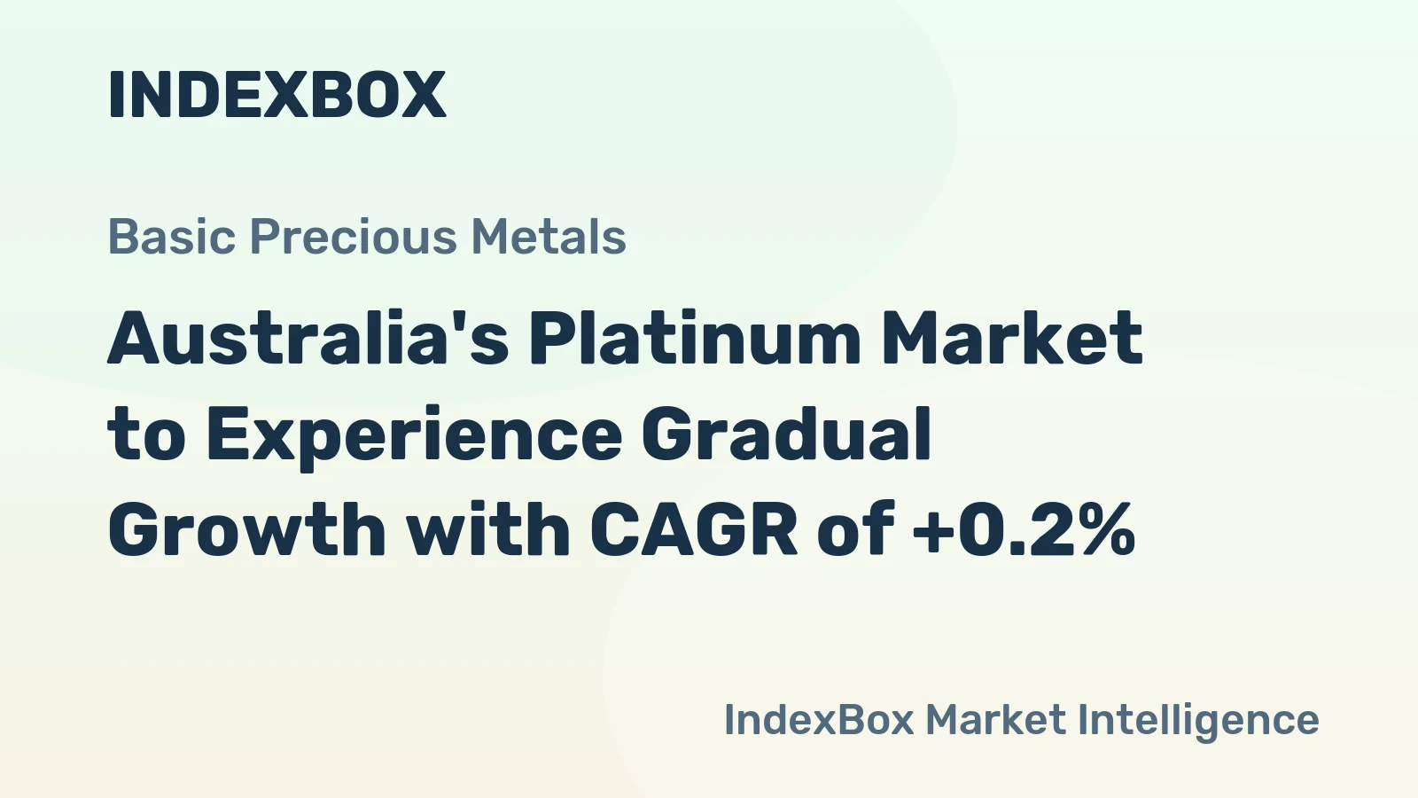 Australia's Platinum Market to Experience Gradual Growth with CAGR of +0.2%