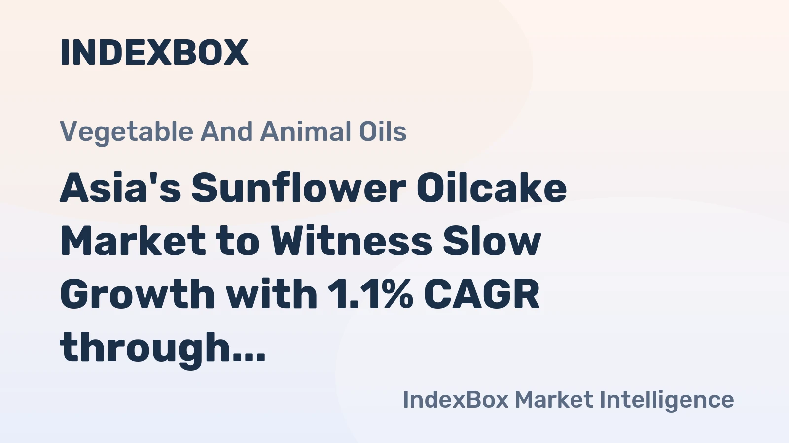 Asia's Sunflower Oilcake Market to Witness Slow Growth with 1.1% CAGR through 2035