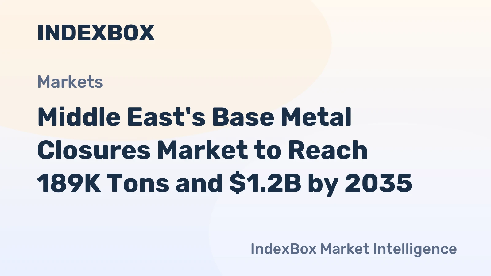 Middle East's Base Metal Closures Market to Reach 189K Tons and $1.2B by 2035