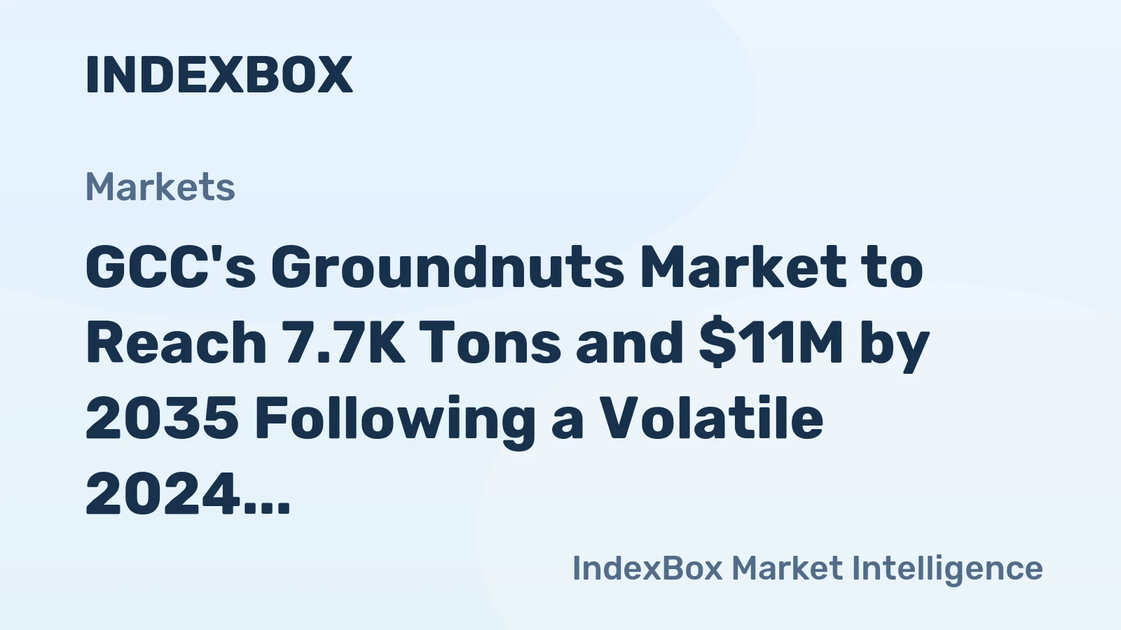 GCC's Groundnuts Market to Reach 7.7K Tons and $11M by 2035 Following a Volatile 2024