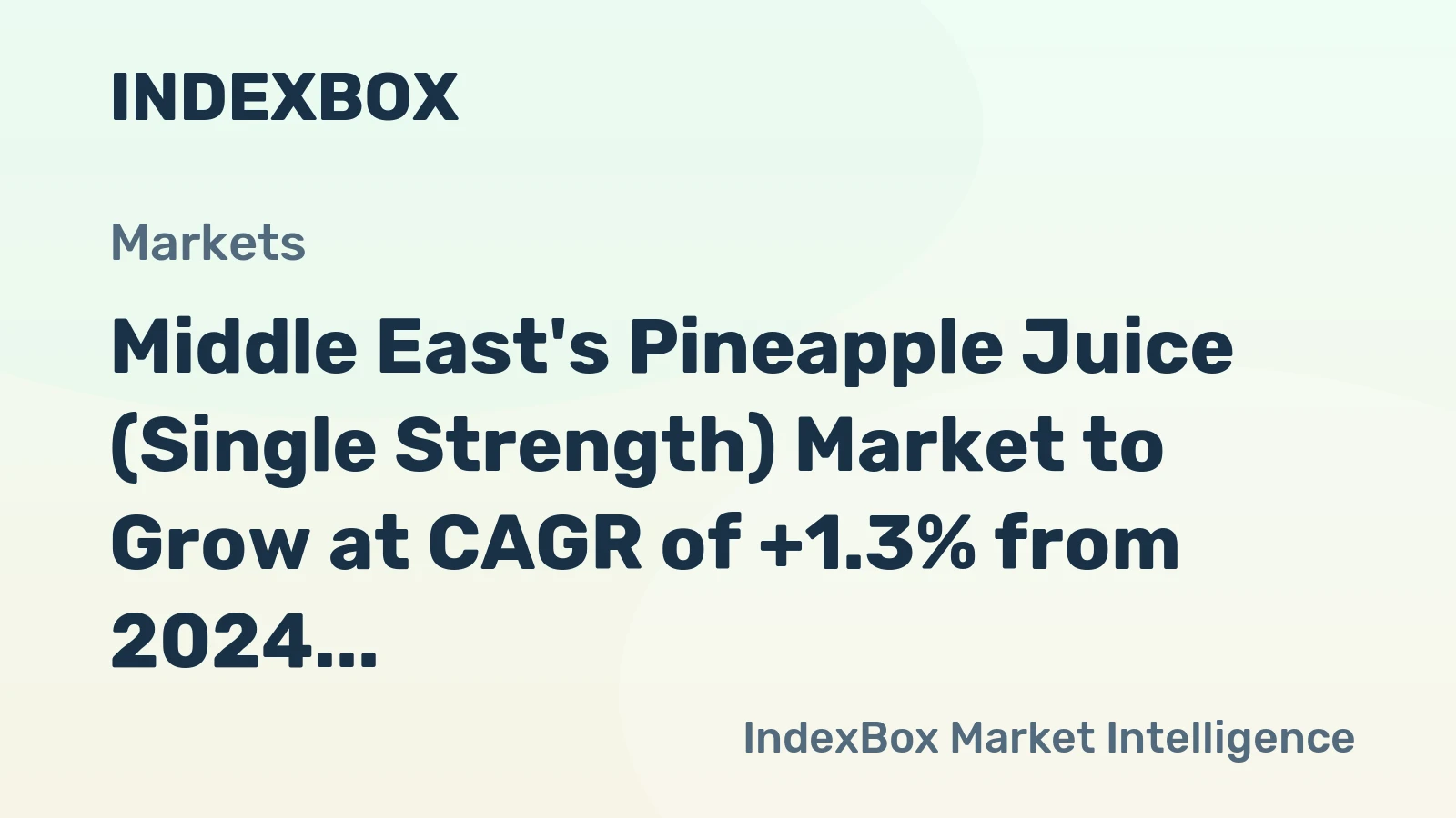 Middle East's Pineapple Juice (Single Strength) Market to Grow at CAGR of +1.3% from 2024 to 2035, Reaching 20K Tons