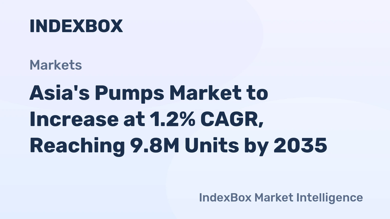 Asia's Pumps Market to Increase at 1.2% CAGR, Reaching 9.8M Units by 2035