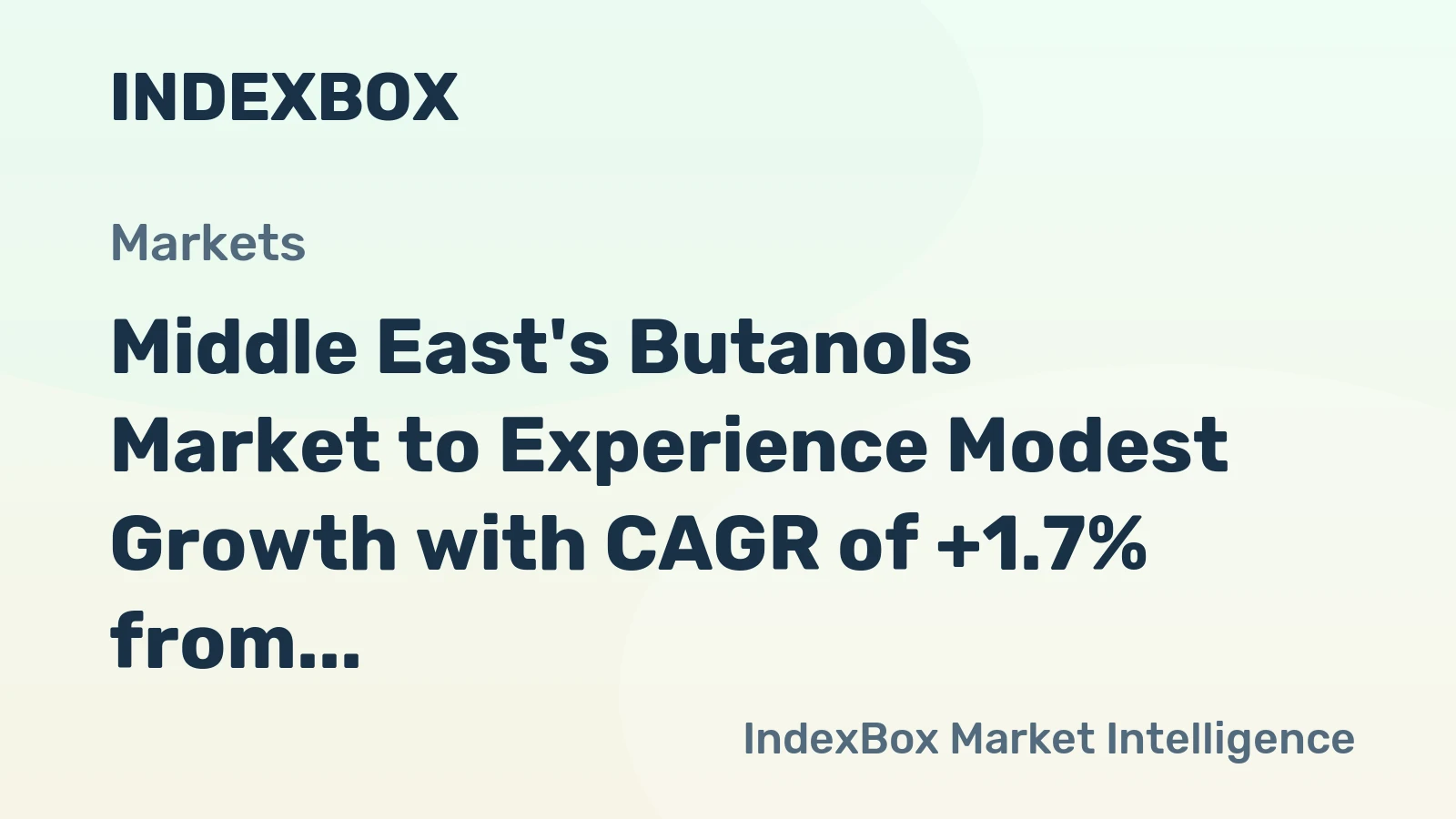 Middle East's Butanols Market to Experience Modest Growth with CAGR of +1.7% from 2024 to 2035