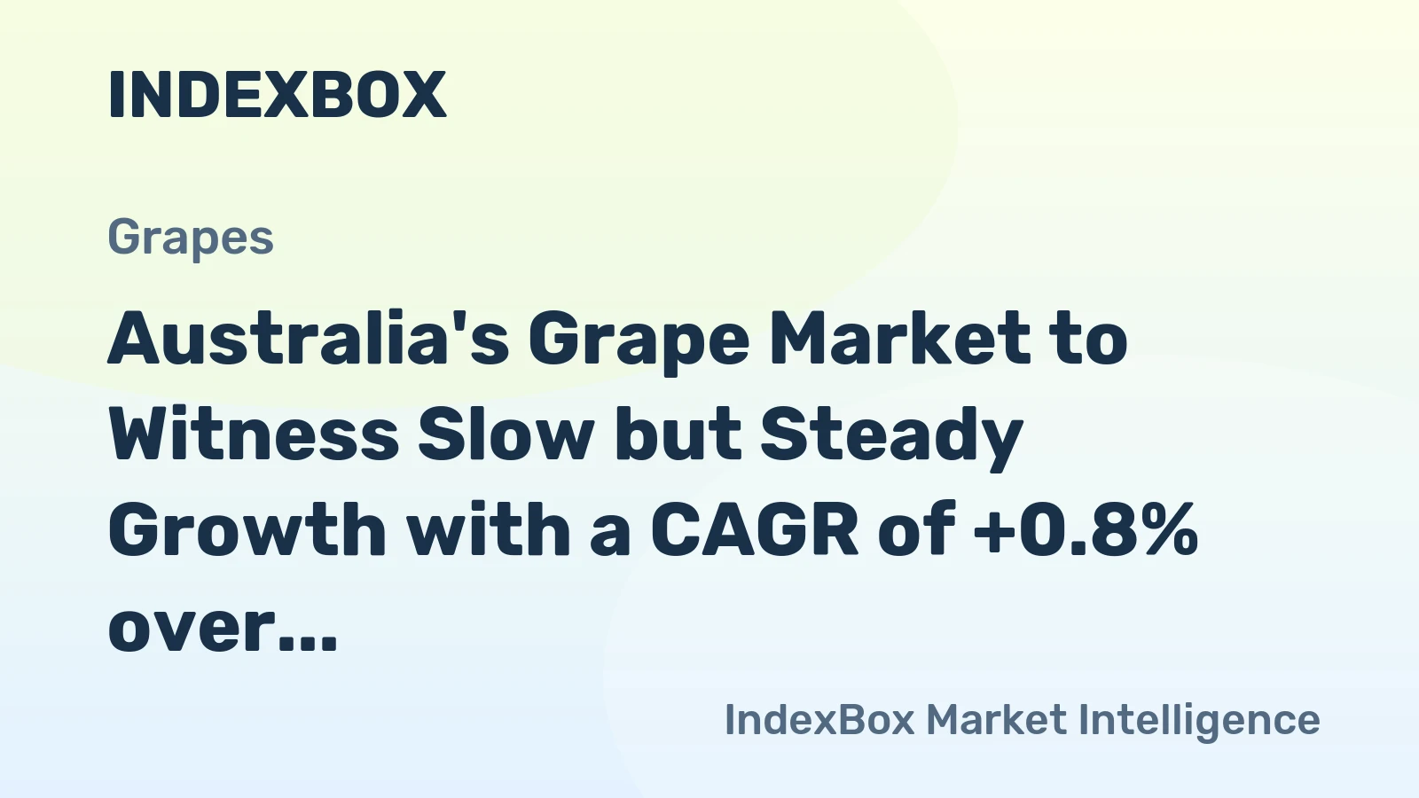Australia's Grape Market to Witness Slow but Steady Growth with a CAGR of +0.8% over the Next Decade, Reaching $5.2B by 2035