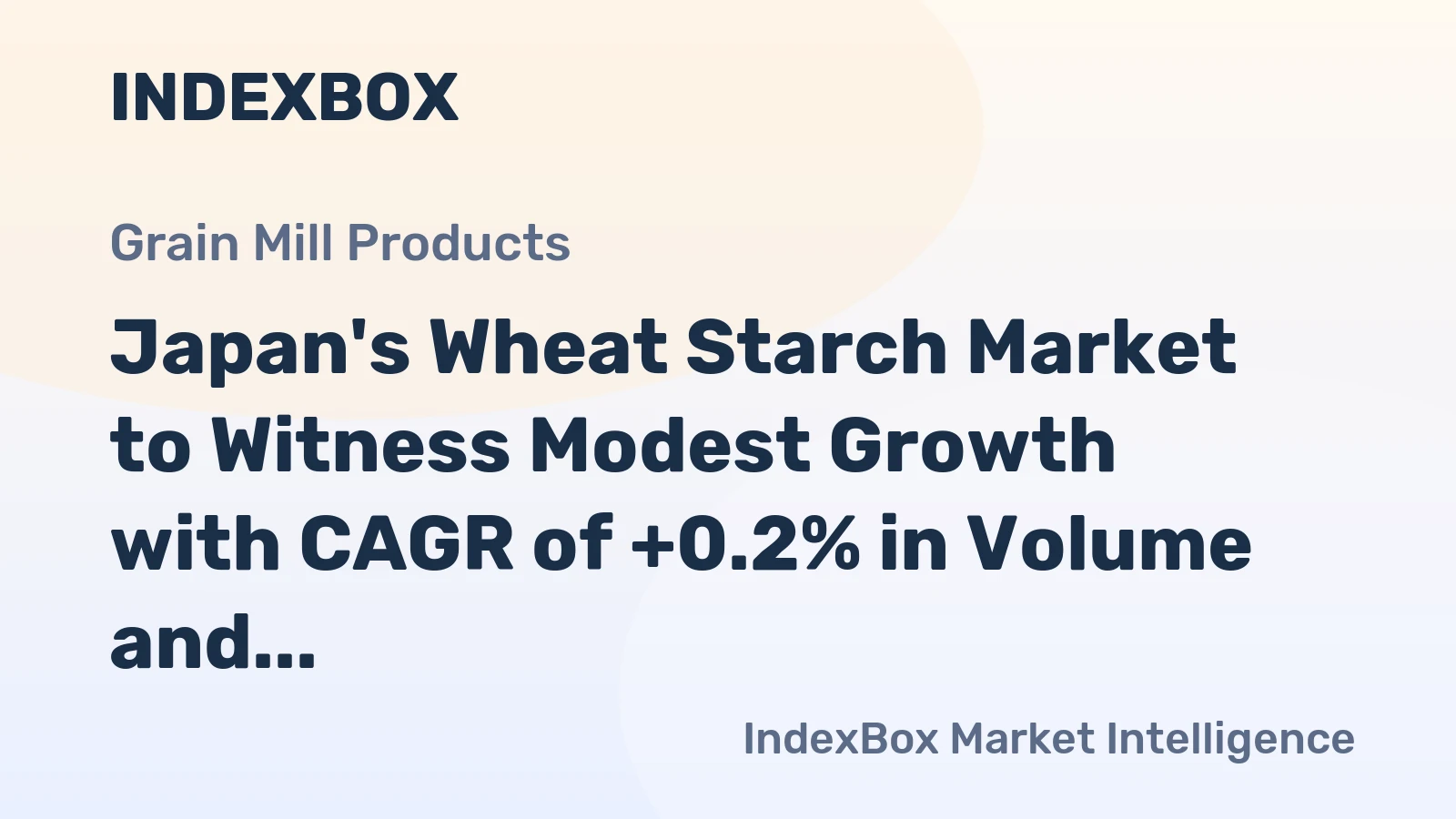 Japan's Wheat Starch Market to Witness Modest Growth with CAGR of +0.2% in Volume and +1.0% in Value by 2035