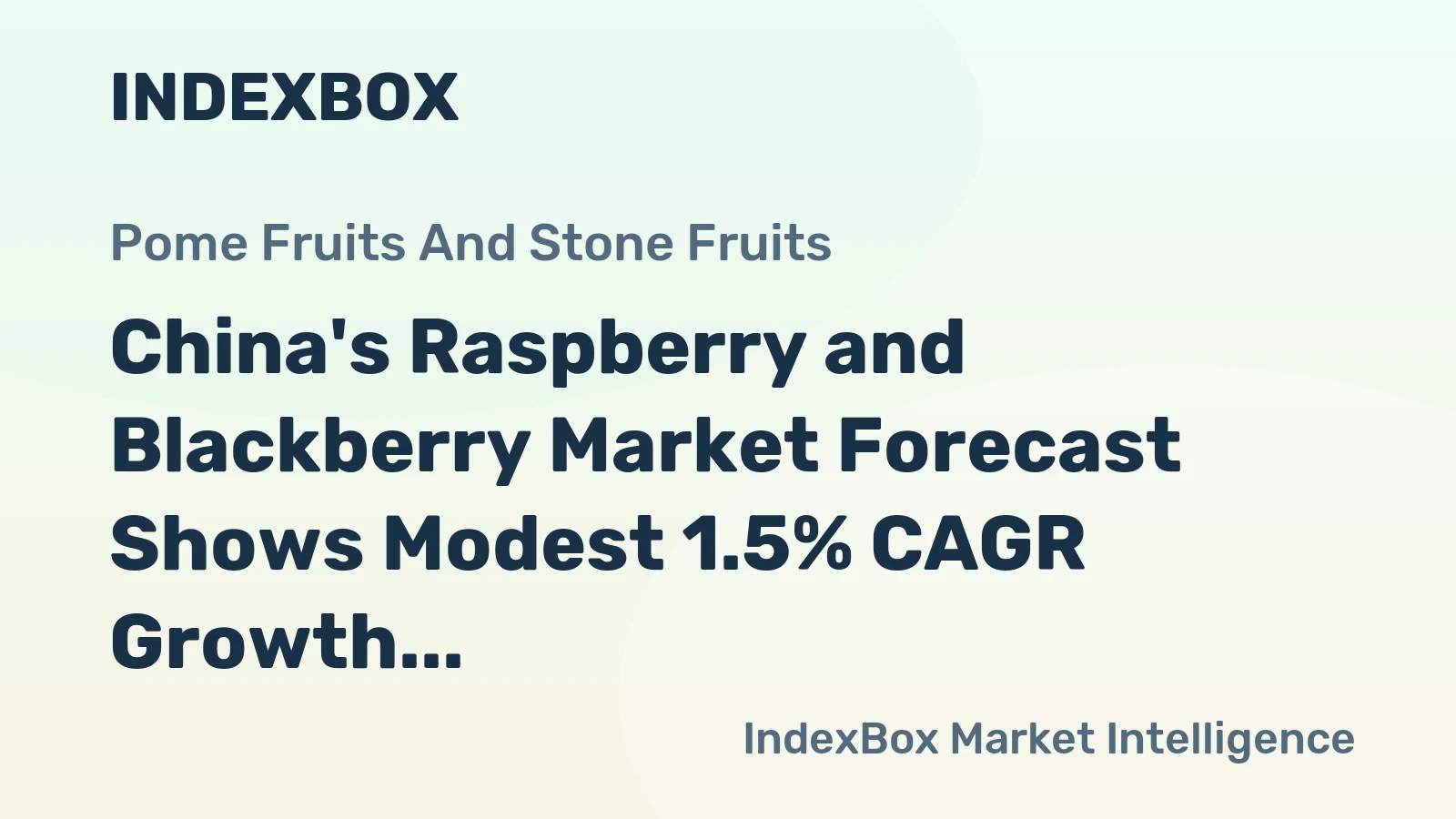 China's Raspberry and Blackberry Market Forecast Shows Modest 1.5% CAGR Growth Through 2035