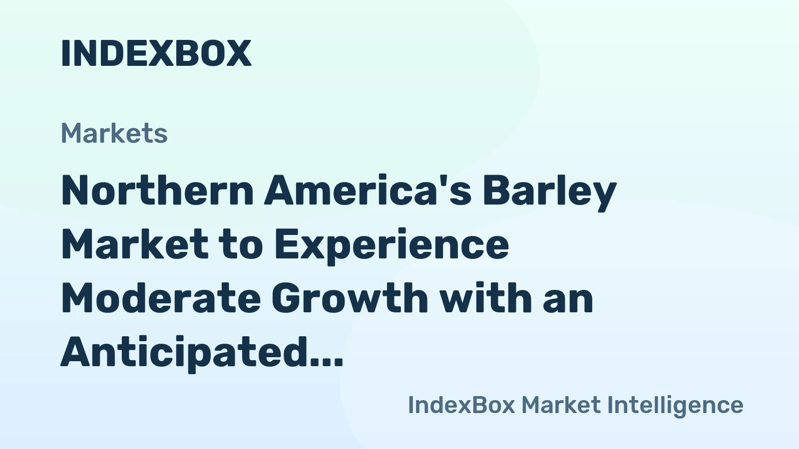 Northern America's Barley Market to Experience Moderate Growth with an Anticipated CAGR of +1.0% from 2024 to 2035