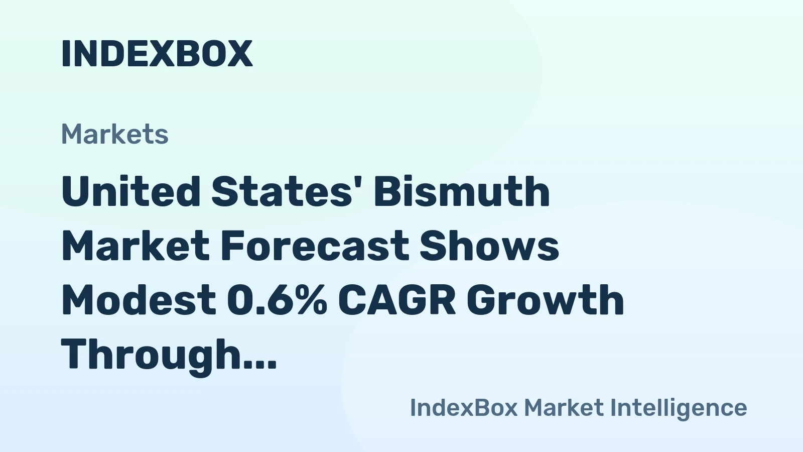 United States' Bismuth Market Forecast Shows Modest 0.6% CAGR Growth Through 2035