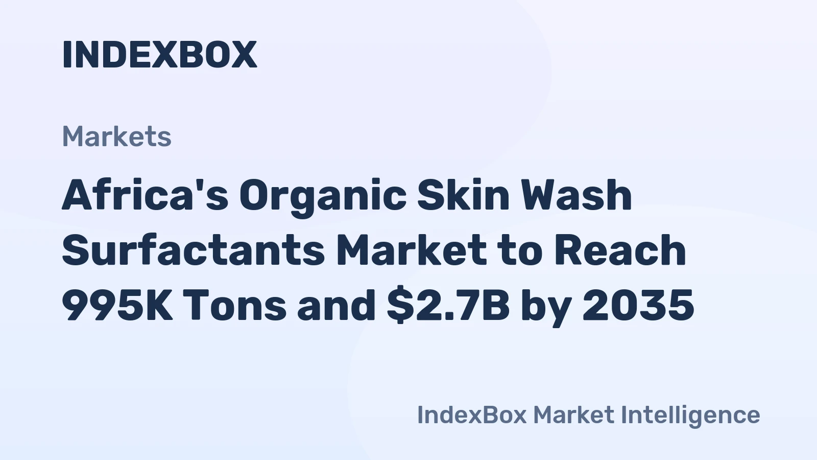 Africa's Organic Skin Wash Surfactants Market to Reach 995K Tons and $2.7B by 2035