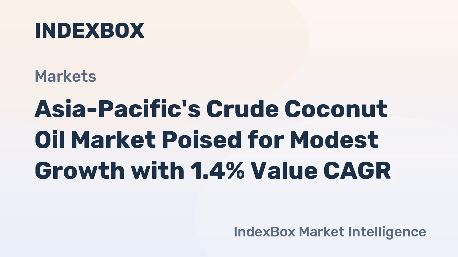 Asia-Pacific's Crude Coconut Oil Market Poised for Modest Growth with 1.4% Value CAGR
