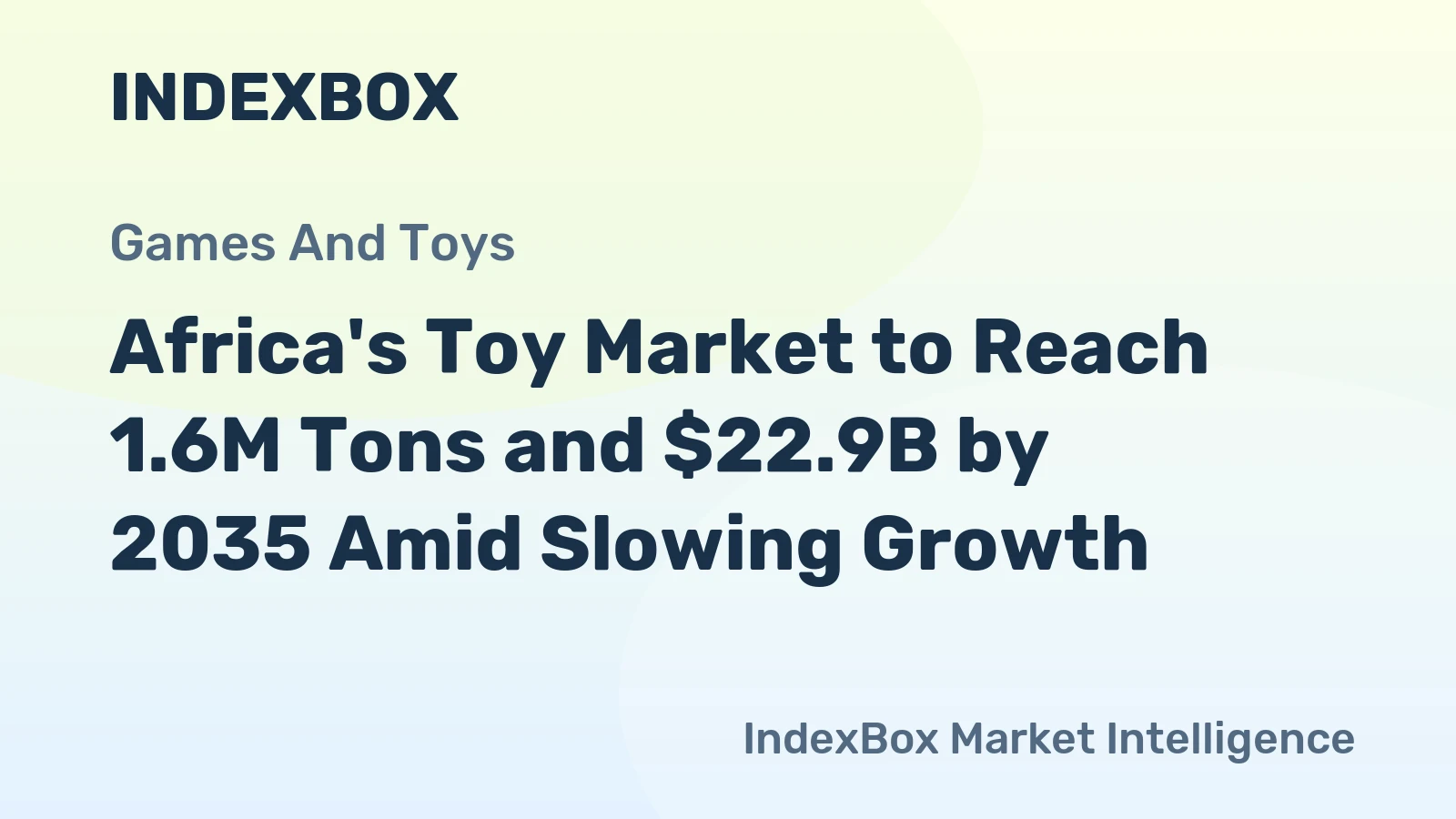 Africa's Toy Market to Reach 1.6M Tons and $22.9B by 2035 Amid Slowing Growth