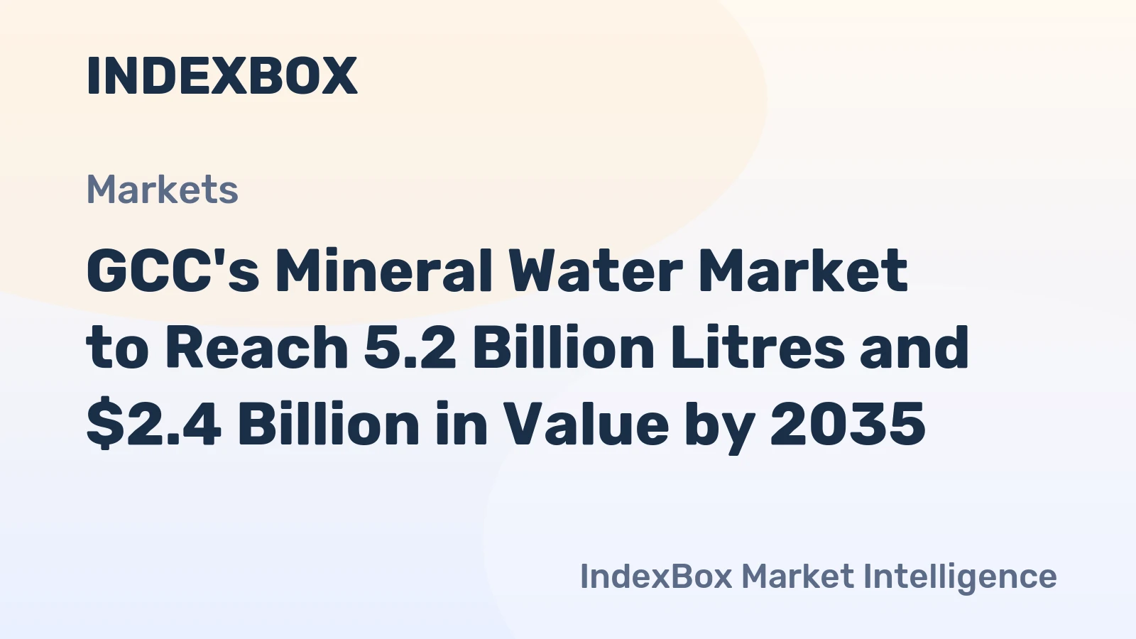 GCC's Mineral Water Market to Reach 5.2 Billion Litres and $2.4 Billion in Value by 2035