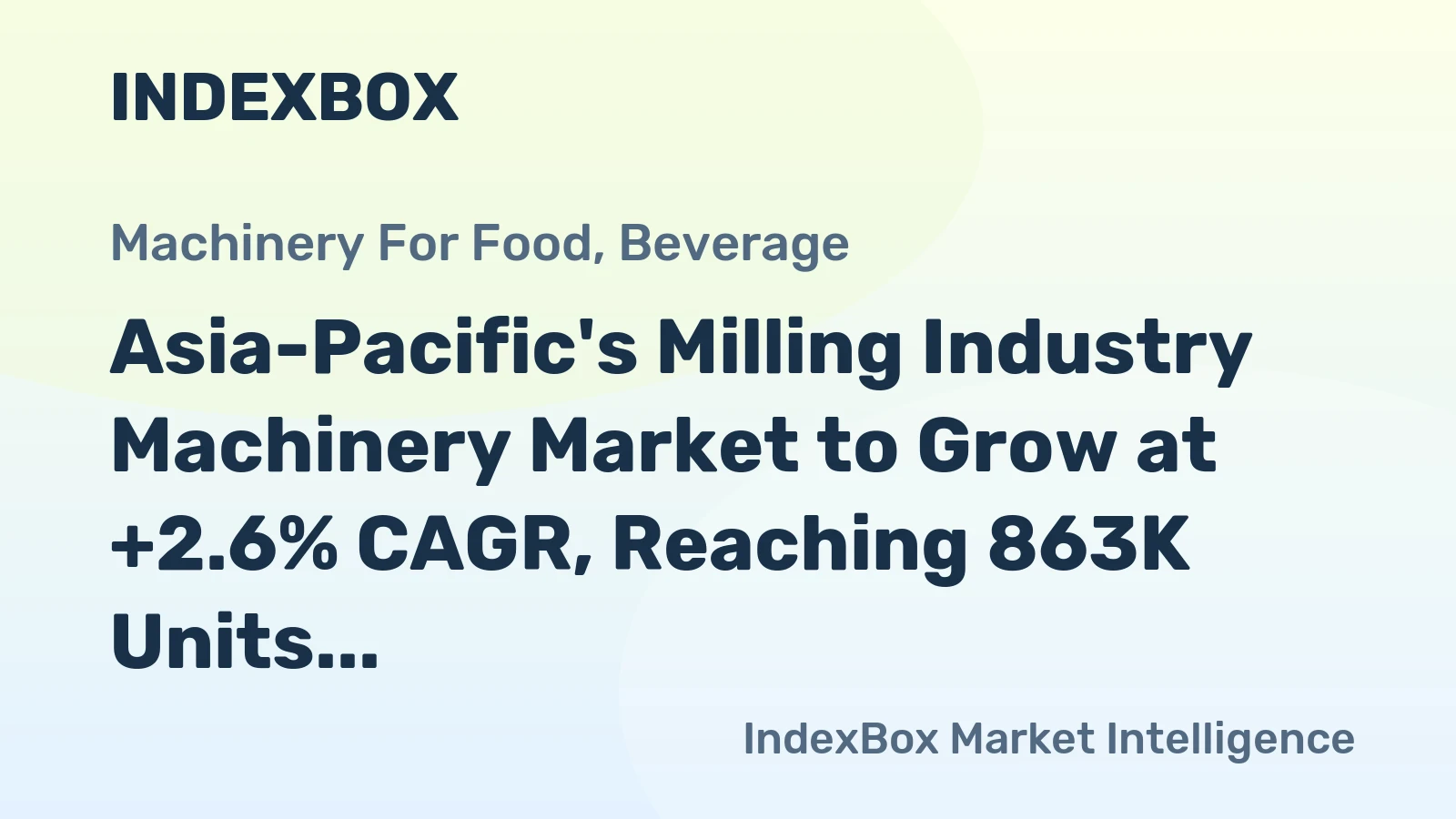 Asia-Pacific's Milling Industry Machinery Market to Grow at +2.6% CAGR, Reaching 863K Units by 2035