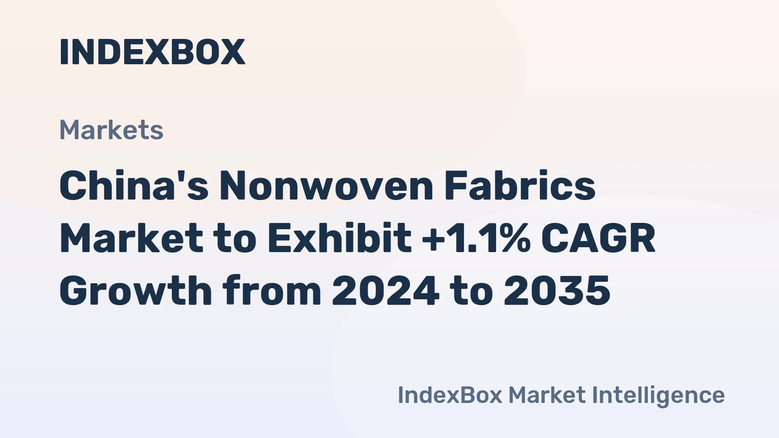 China's Nonwoven Fabrics Market to Exhibit +1.1% CAGR Growth from 2024 to 2035