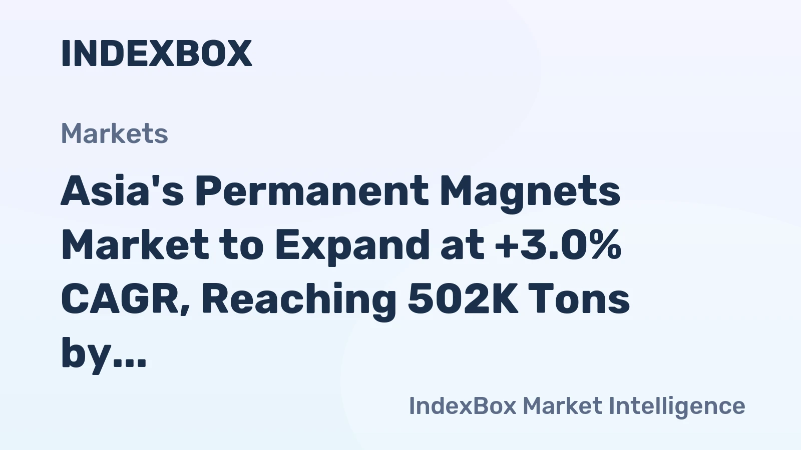 Asia's Permanent Magnets Market to Expand at +3.0% CAGR, Reaching 502K Tons by 2035
