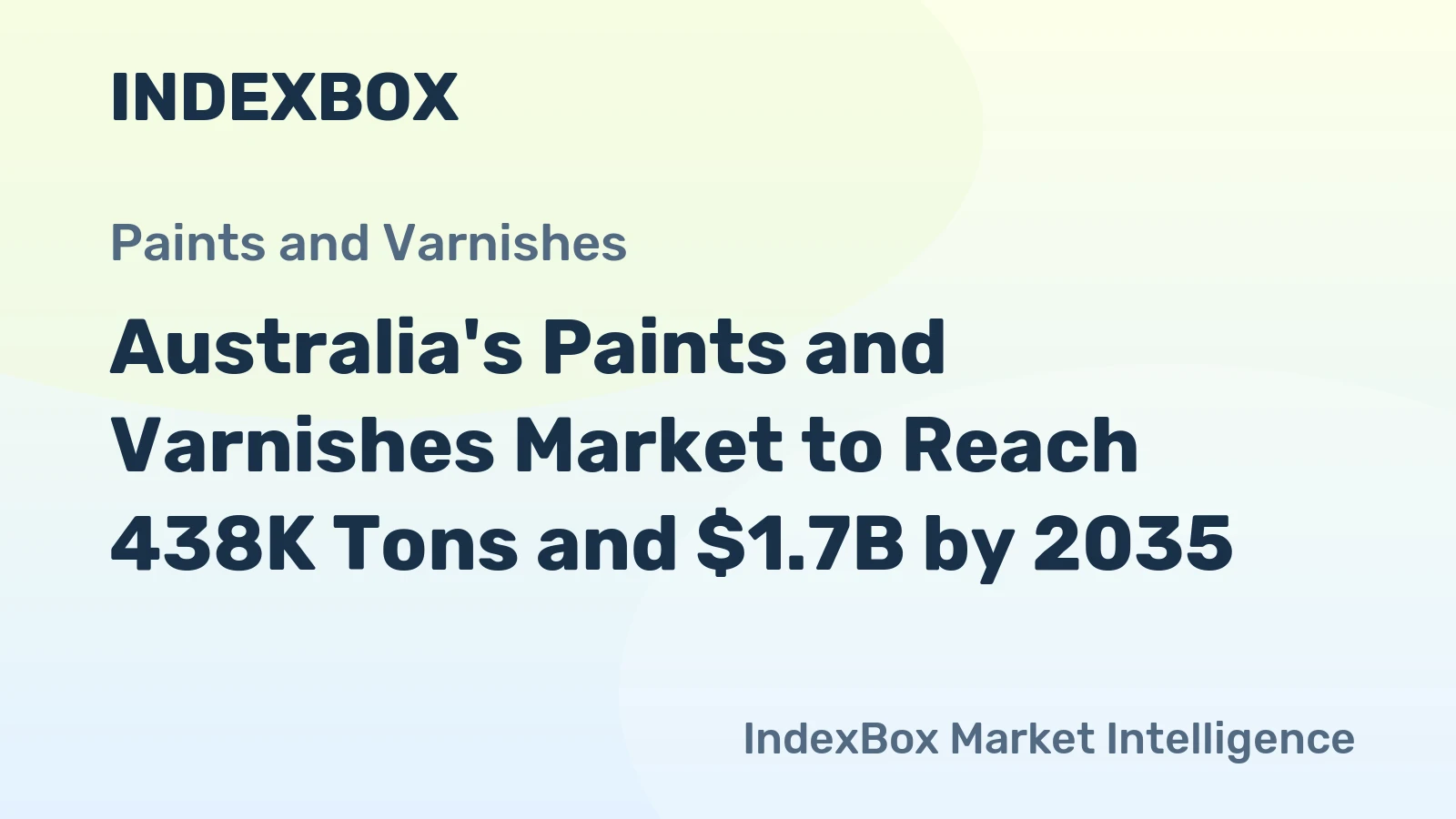 Australia's Paints and Varnishes Market to Reach 438K Tons and $1.7B by 2035