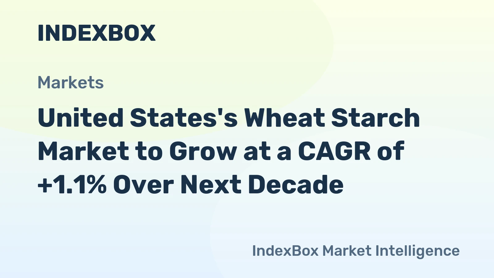 United States's Wheat Starch Market to Grow at a CAGR of +1.1% Over Next Decade