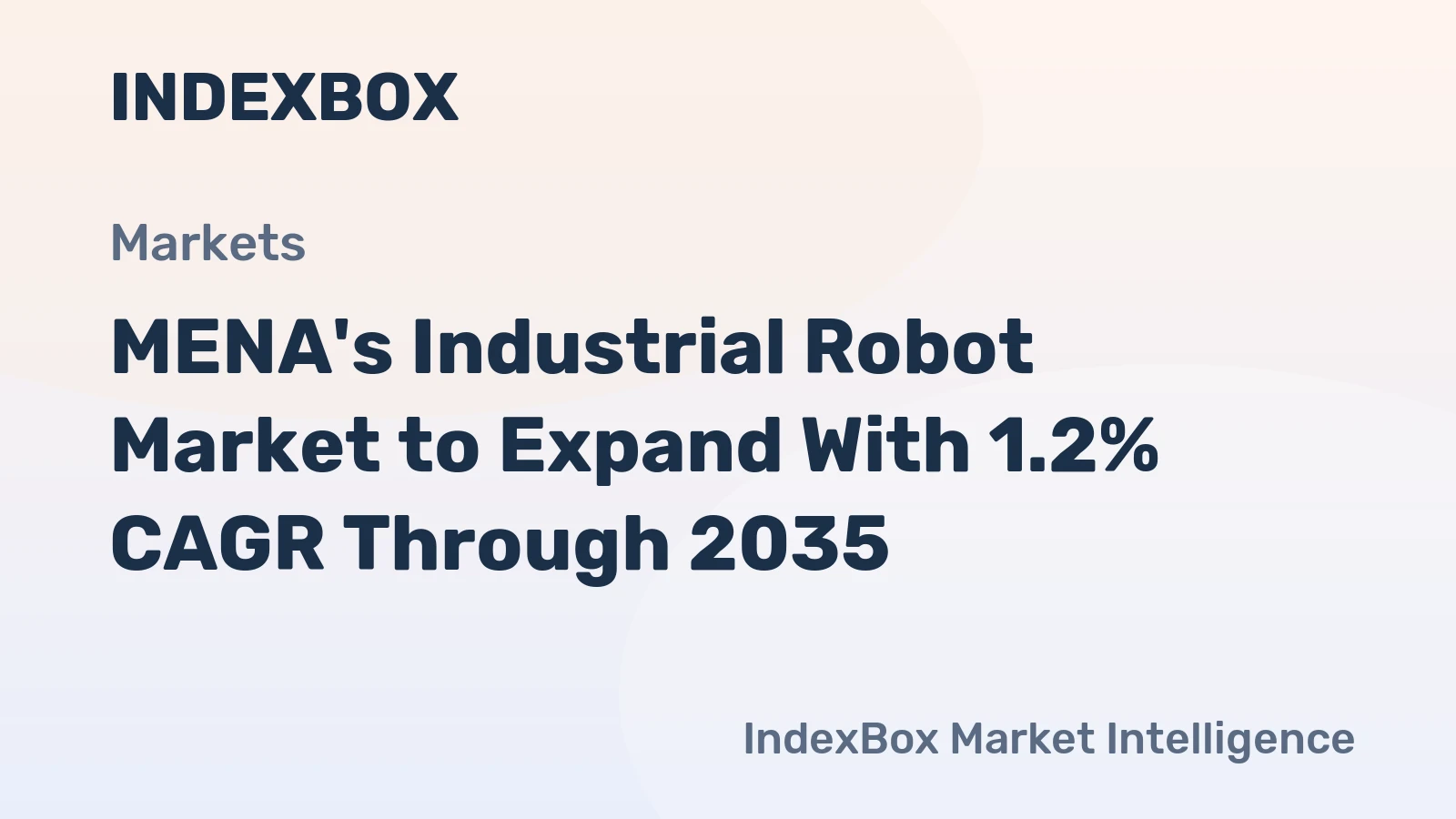 MENA's Industrial Robot Market to Expand With 1.2% CAGR Through 2035