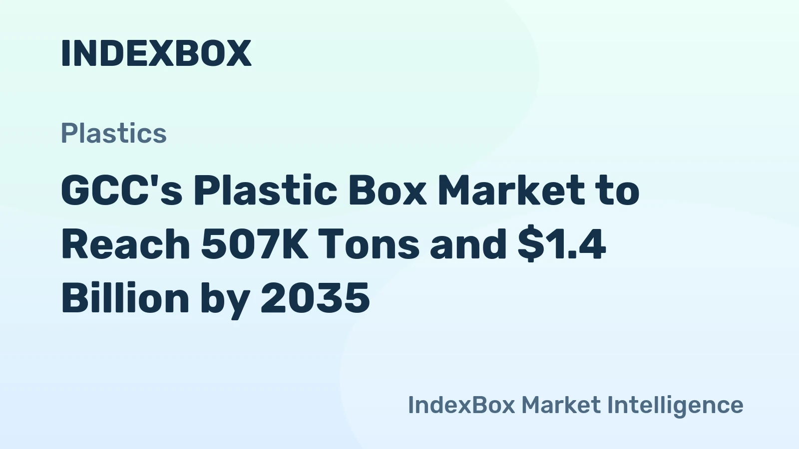 GCC's Plastic Box Market to Reach 507K Tons and $1.4 Billion by 2035