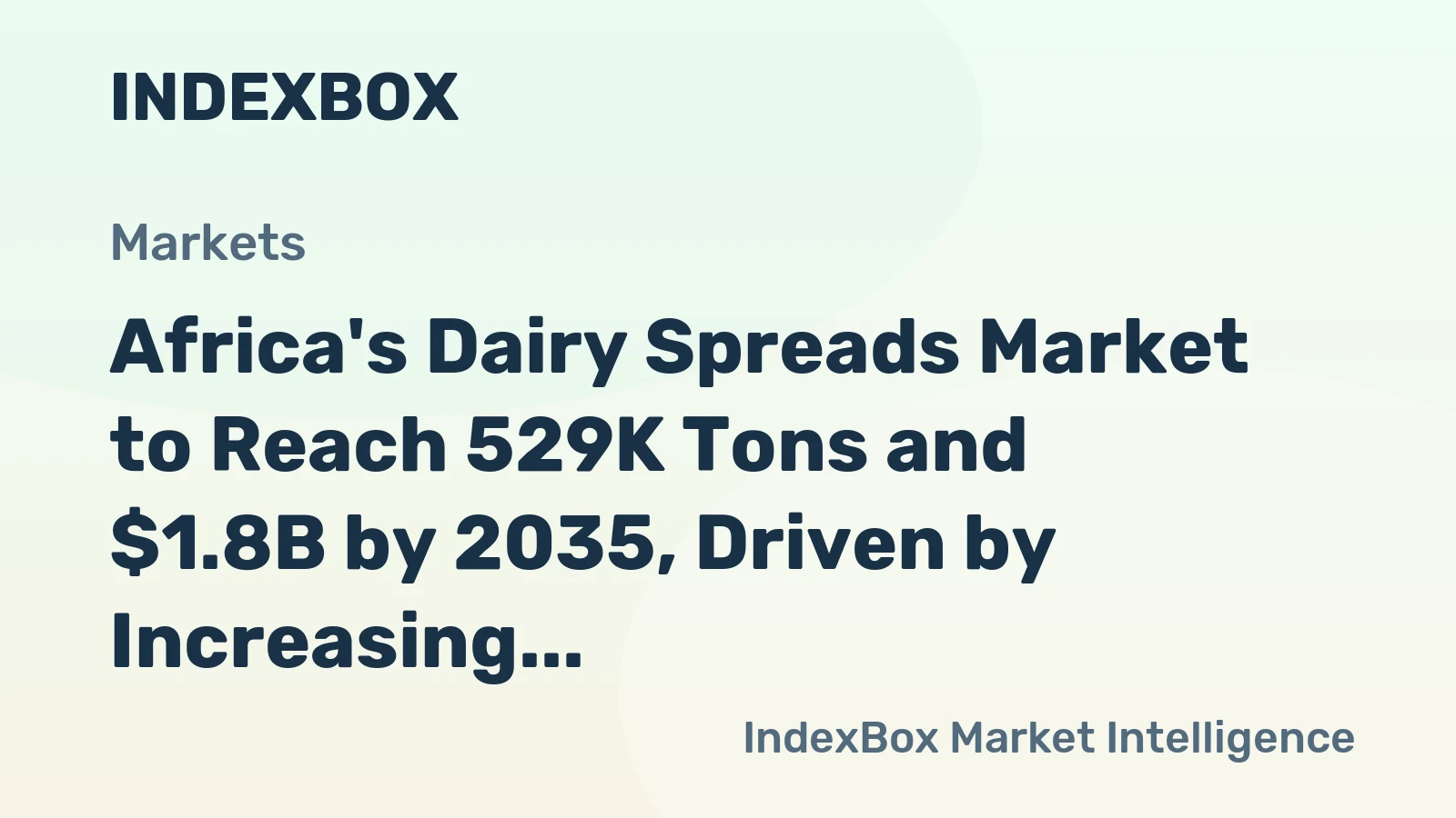 Africa's Dairy Spreads Market to Reach 529K Tons and $1.8B by 2035, Driven by Increasing Demand