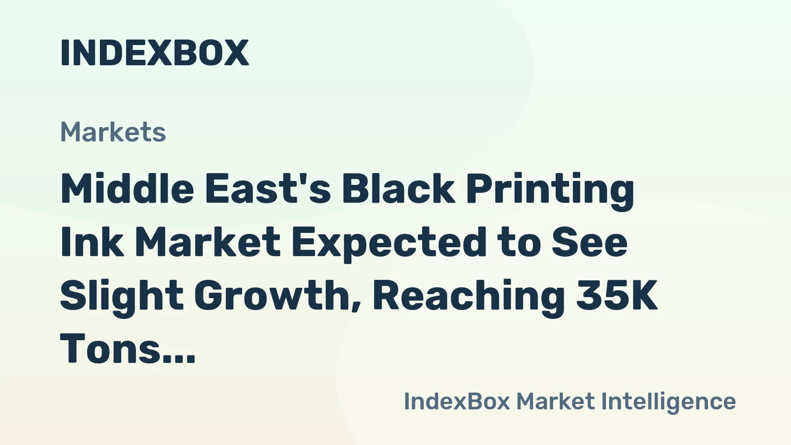 Middle East's Black Printing Ink Market Expected to See Slight Growth, Reaching 35K Tons and $307M Value by 2035