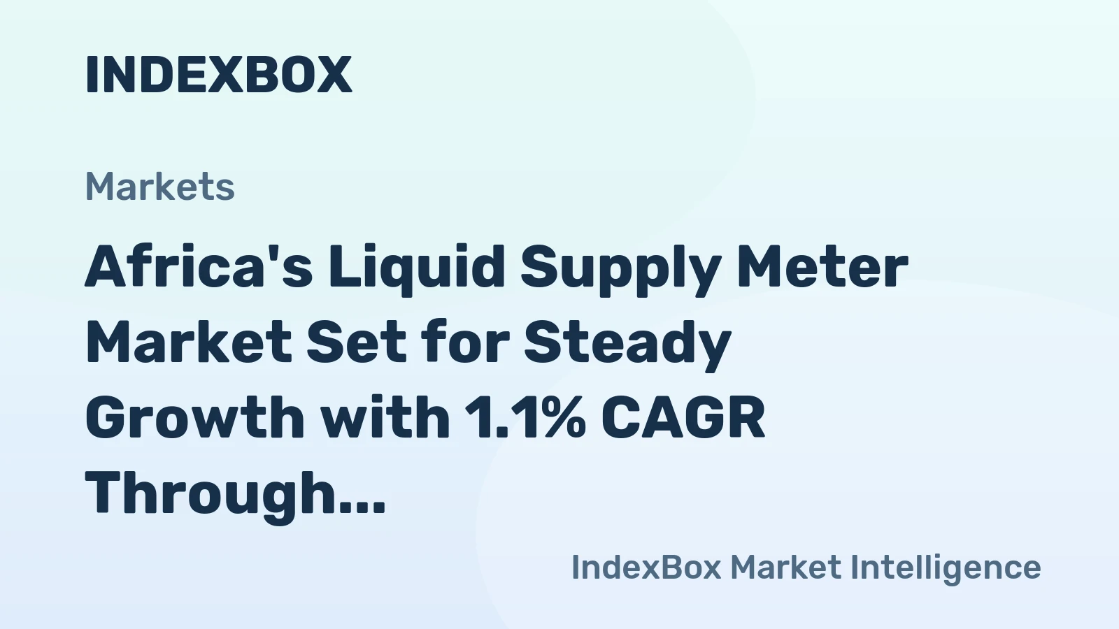 Africa's Liquid Supply Meter Market Set for Steady Growth with 1.1% CAGR Through 2035
