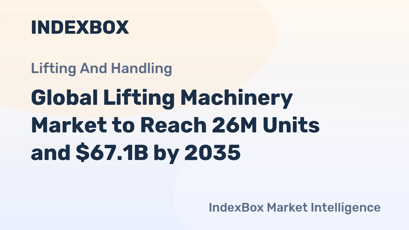 Global Lifting Machinery Market to Reach 26M Units and $67.1B by 2035