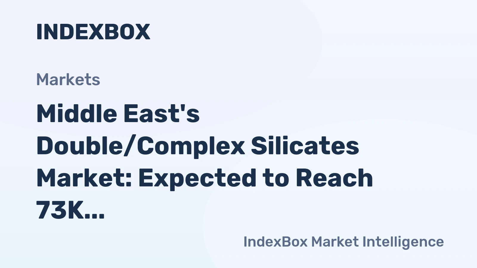 Middle East's Double/Complex Silicates Market: Expected to Reach 73K Tons and $86M by 2035
