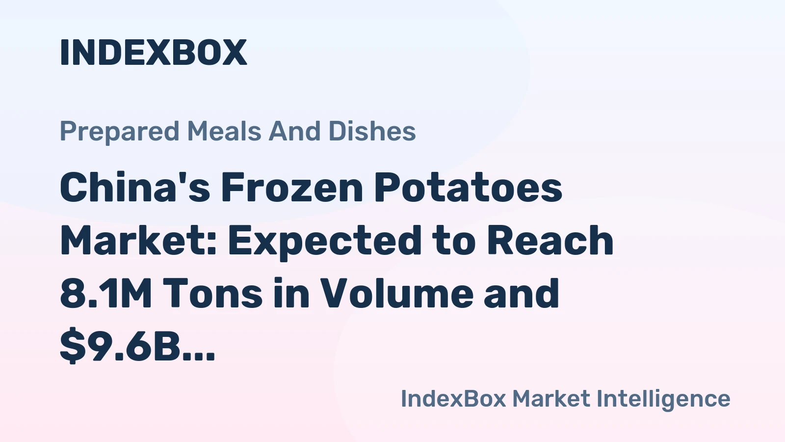 China's Frozen Potatoes Market: Expected to Reach 8.1M Tons in Volume and $9.6B in Value by 2035