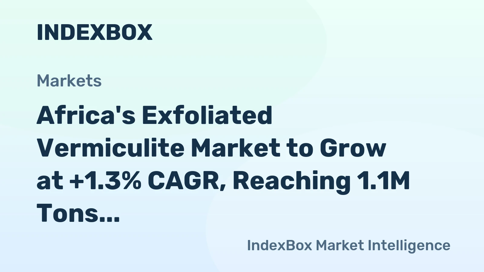 Africa's Exfoliated Vermiculite Market to Grow at +1.3% CAGR, Reaching 1.1M Tons by 2035