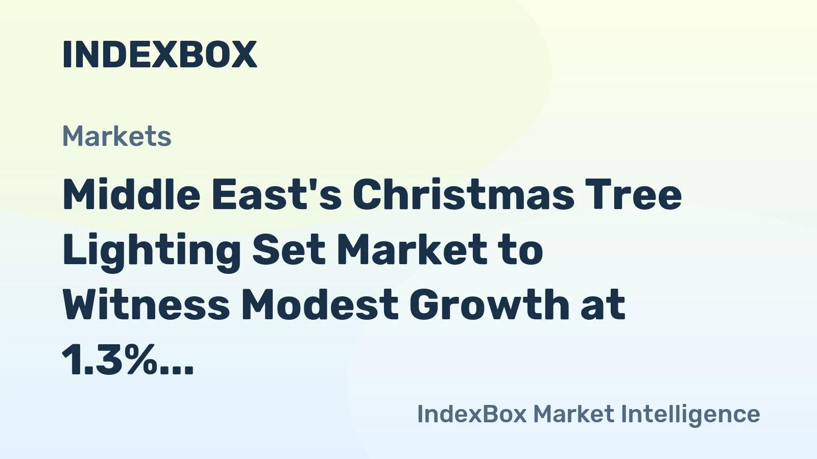 Middle East's Christmas Tree Lighting Set Market to Witness Modest Growth at 1.3% CAGR Over Next Decade