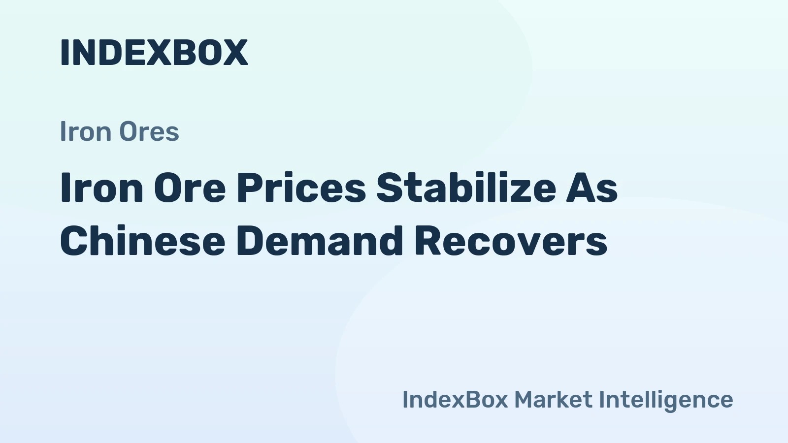 Iron Ore Prices Stabilize As Chinese Demand Recovers