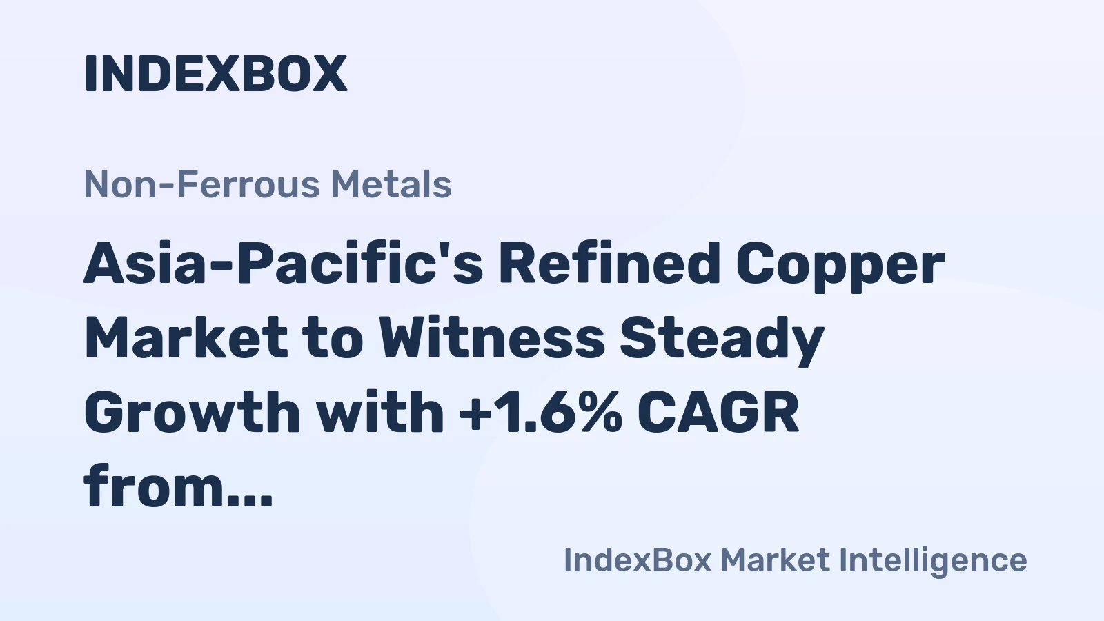 Asia-Pacific's Refined Copper Market to Witness Steady Growth with +1.6% CAGR from 2024 to 2035