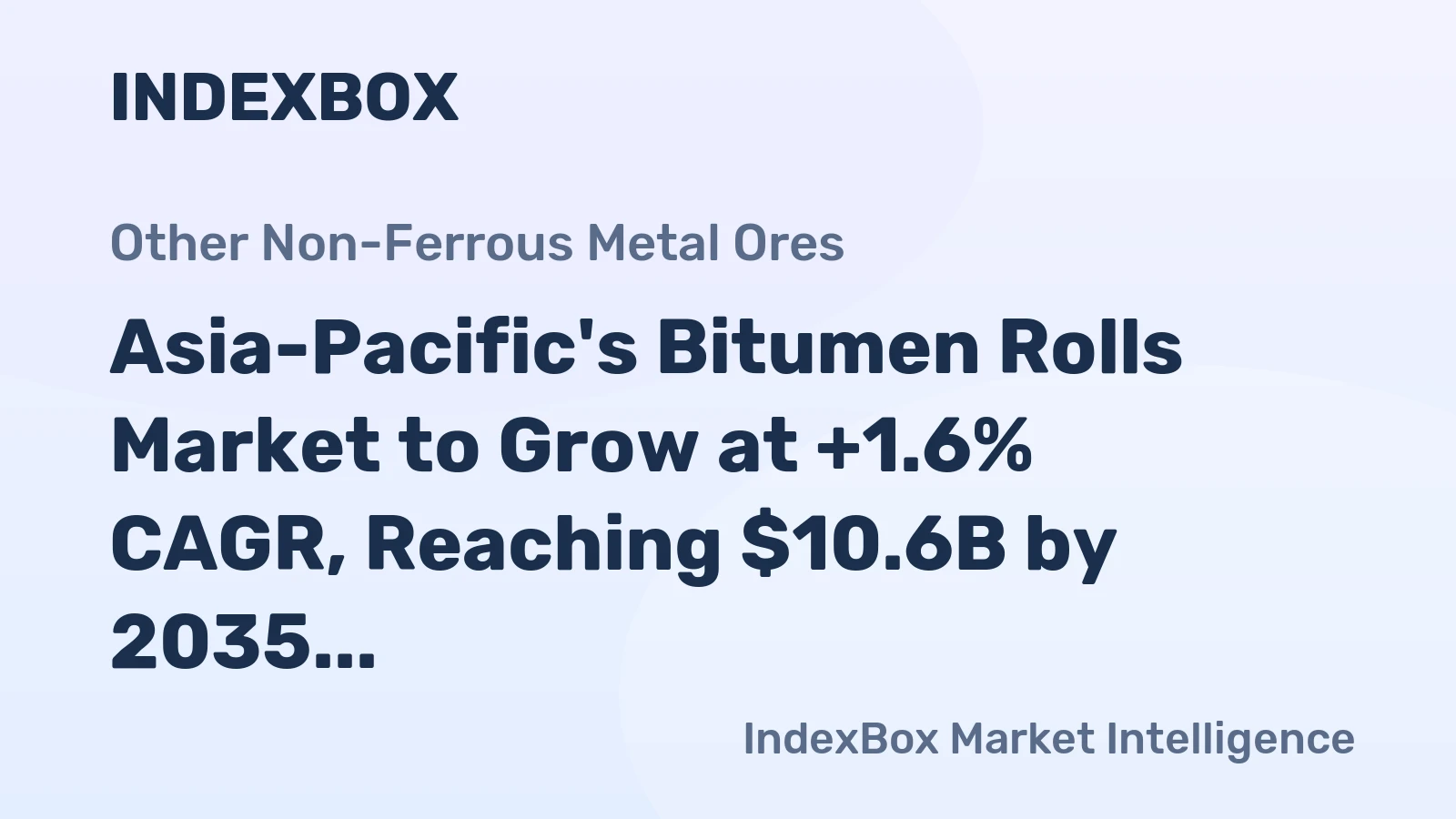 Asia-Pacific's Bitumen Rolls Market to Grow at +1.6% CAGR, Reaching $10.6B by 2035