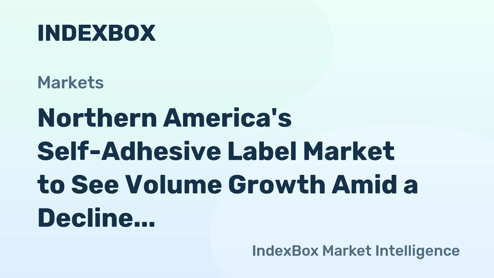 Northern America's Self-Adhesive Label Market to See Volume Growth Amid a Decline in Value With a -3.8% CAGR