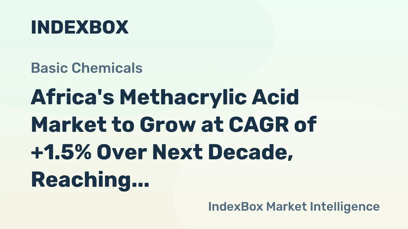 Africa's Methacrylic Acid Market to Grow at CAGR of +1.5% Over Next Decade, Reaching $8.1M by 2035