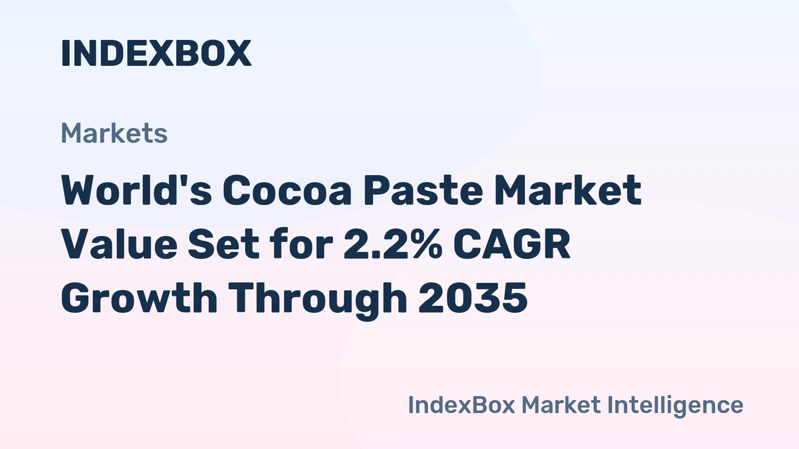 World's Cocoa Paste Market Value Set for 2.2% CAGR Growth Through 2035