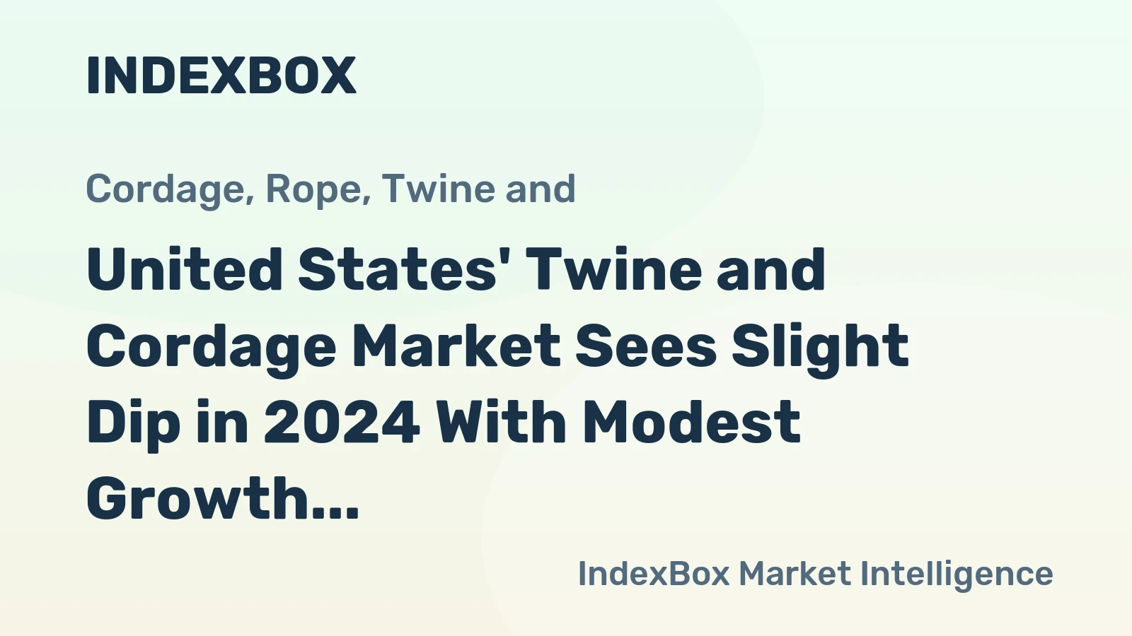 United States' Twine and Cordage Market Sees Slight Dip in 2024 With Modest Growth Forecast to 46K Tons